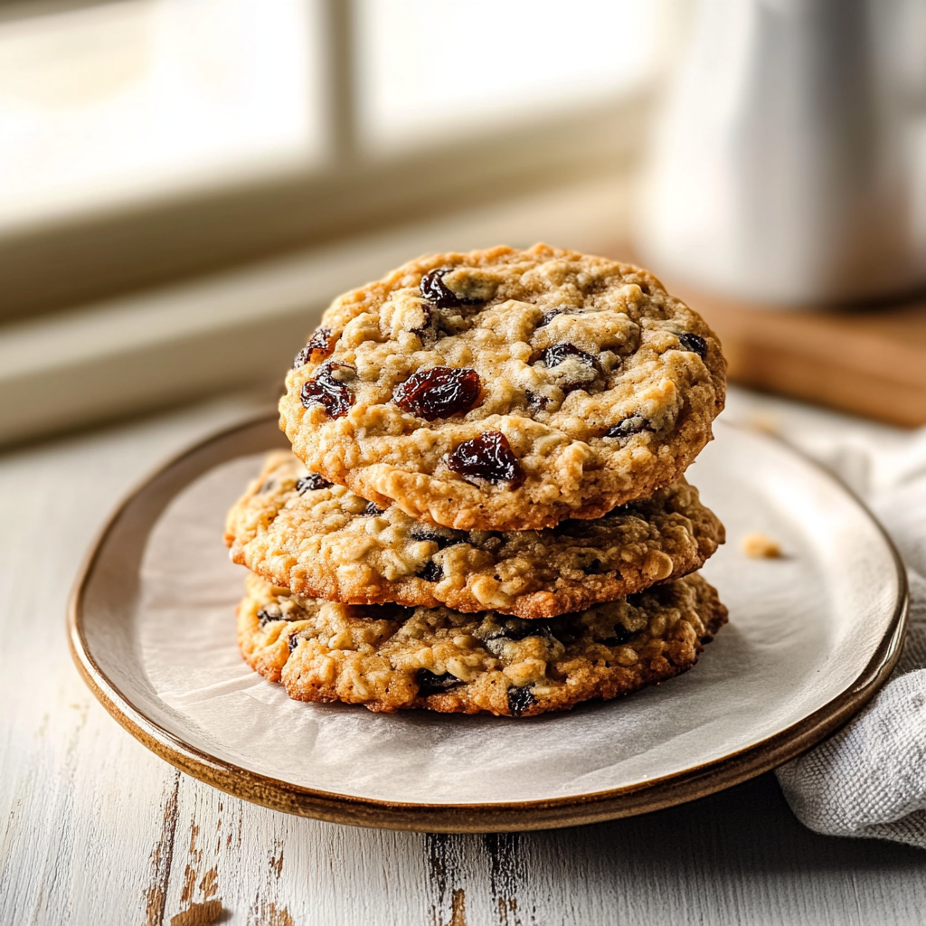Chewy Oatmeal Raisin Cookies