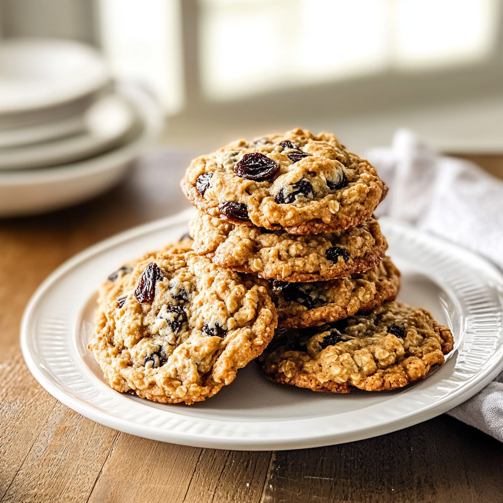 Chewy Oatmeal Raisin Cookies